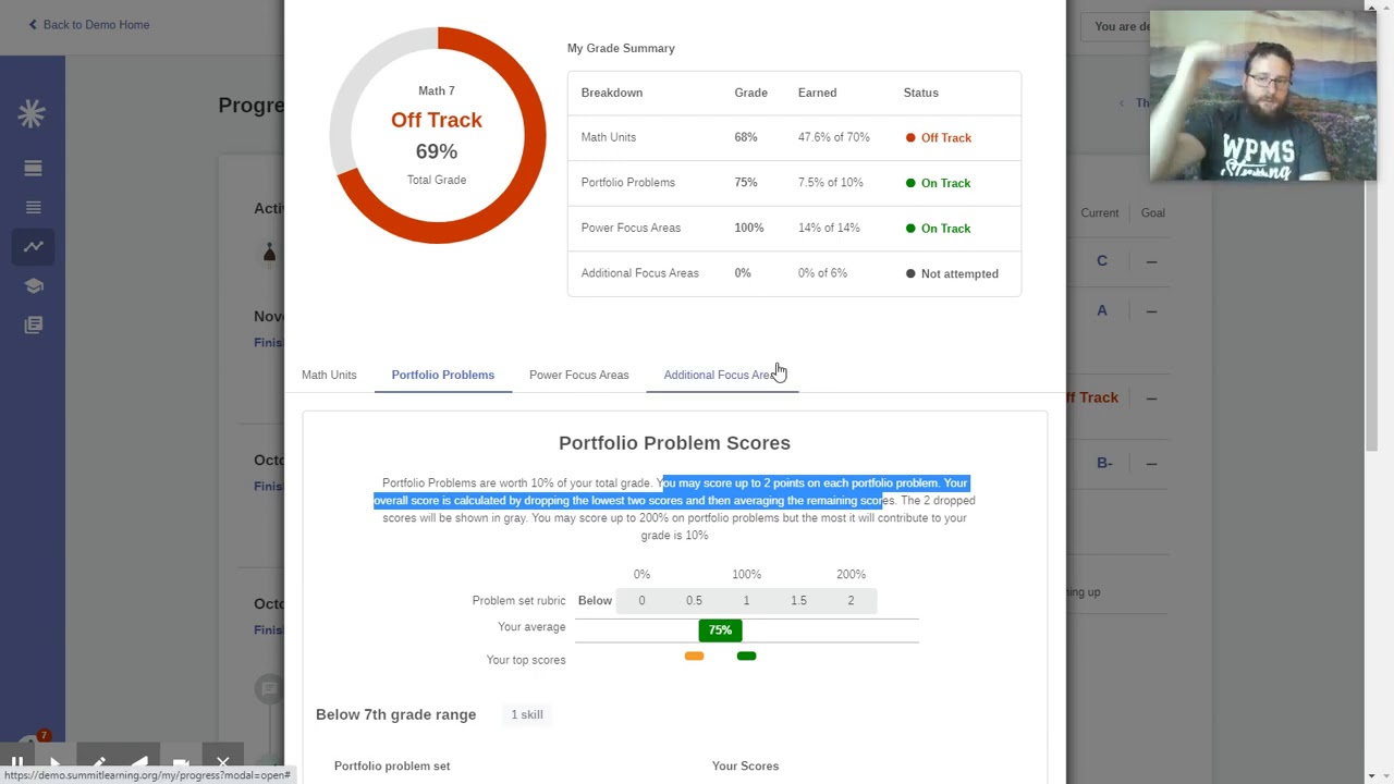 Summit Learning Grades: Grade Overview - Portfolio Problems - YouTube