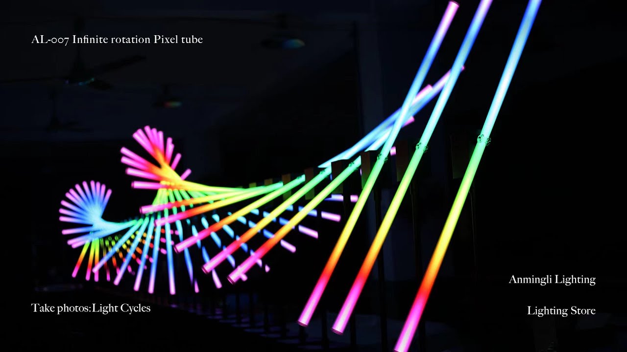 LED Infinite Rotating Tube Interactive Flux Kinetic Art Pixel Mapping ...