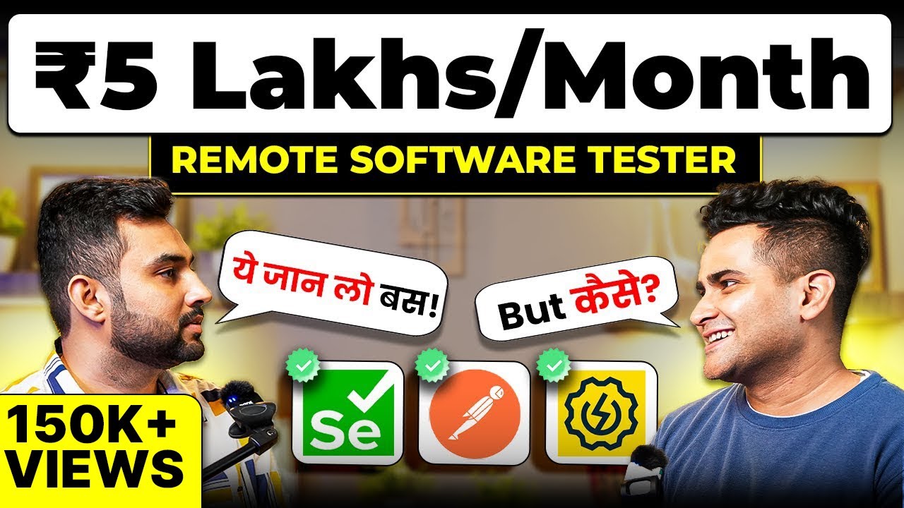 ₹5 LAKHS/Month as a Remote Software Tester: SDET Role, QA Automation ...