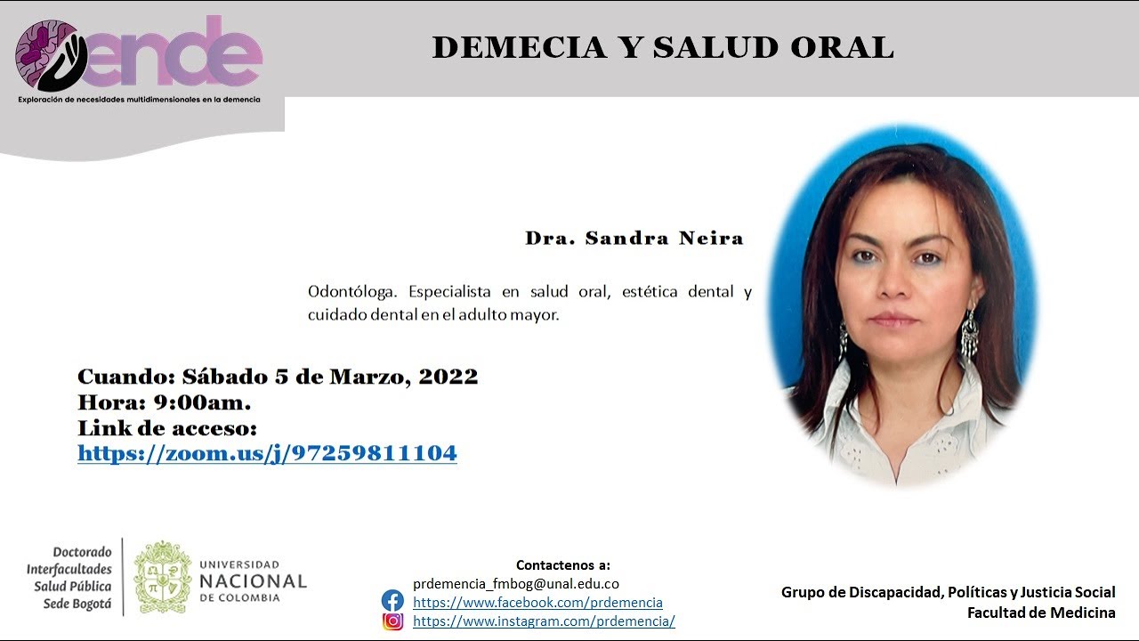 Salud Oral y Demencia. Dra. Sandra Neira - YouTube