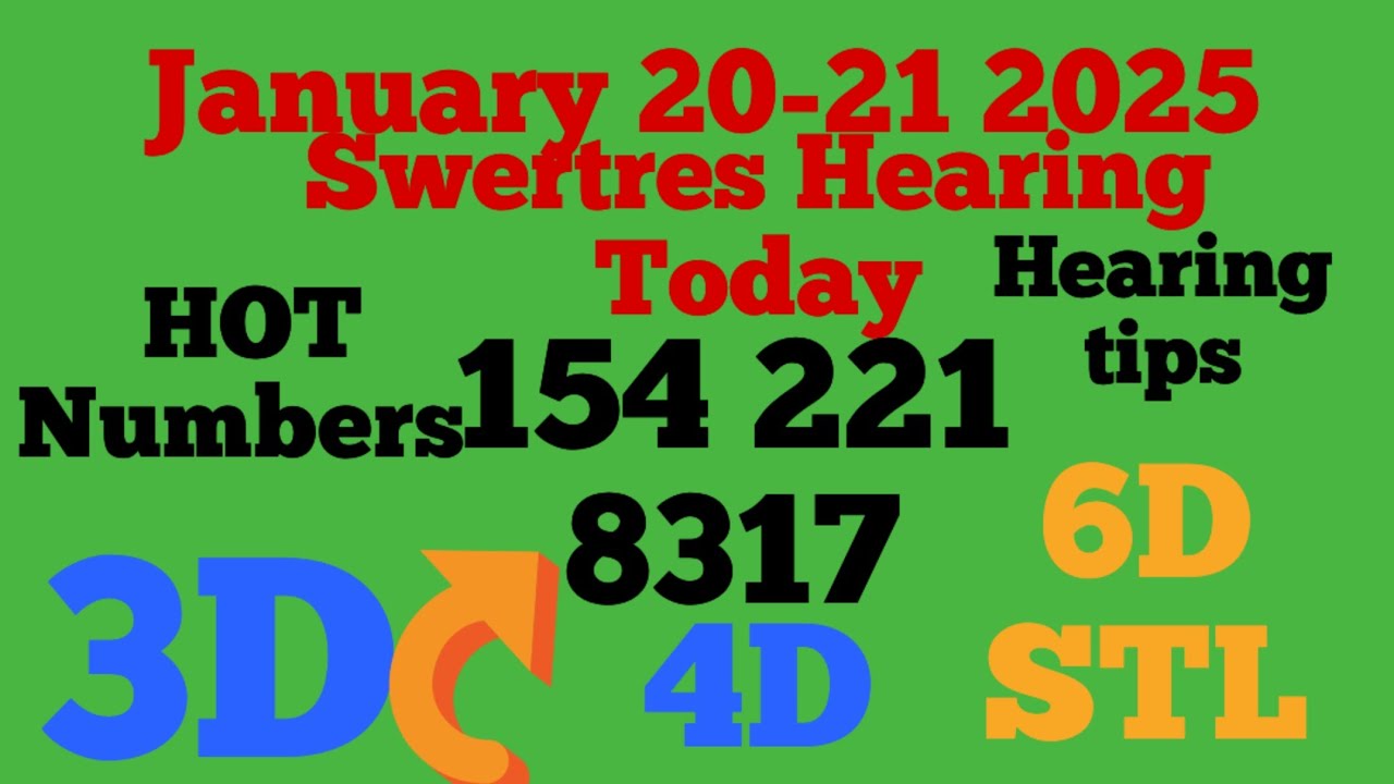 Swertres Hearing Guide Tips 3D 4D 6D and STL January 20-21,2025 - YouTube