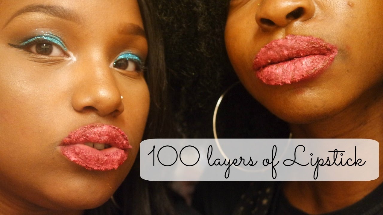 100 LAYERS OF LIPSTICK CHALLENGE - YouTube