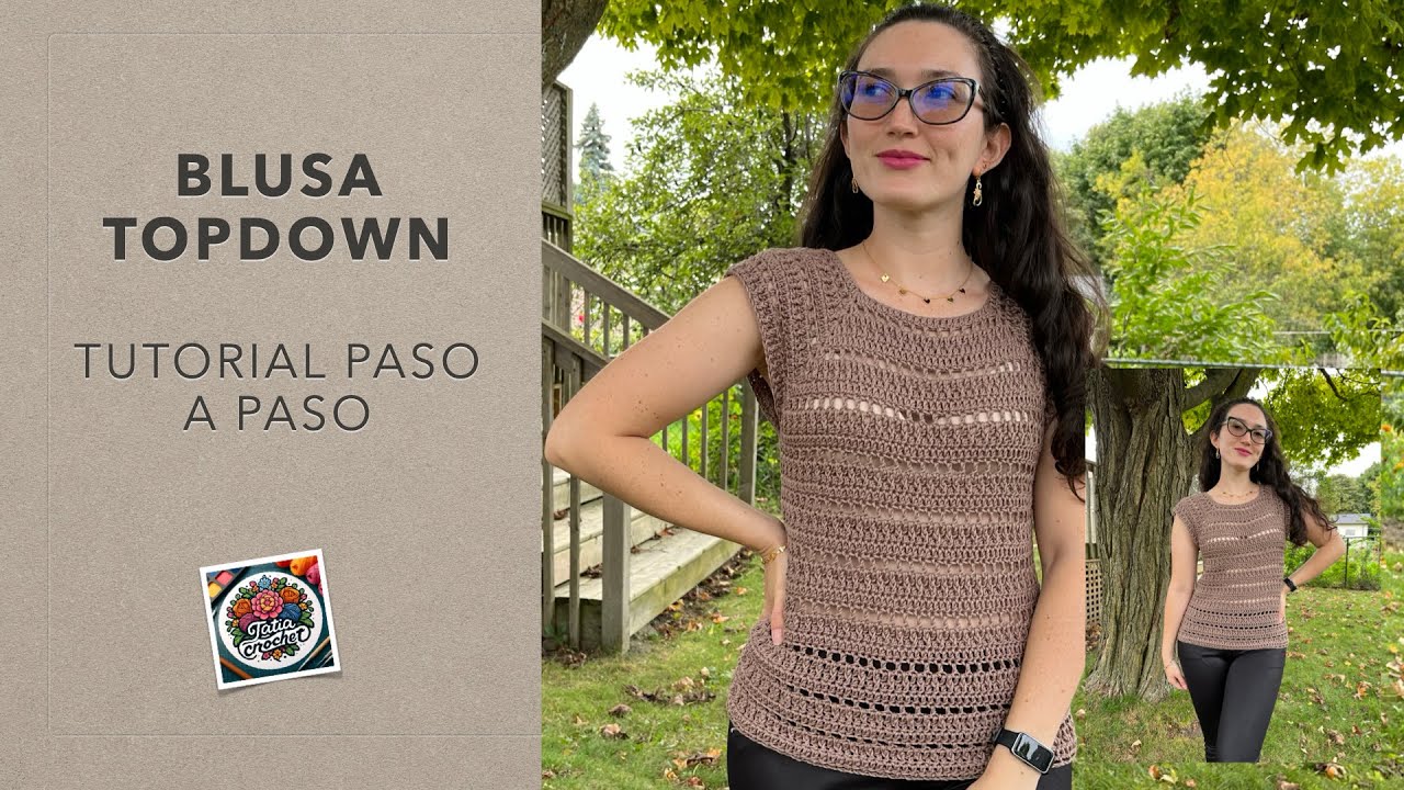 Blusa a Crochet 🧶 con la tecnica de TopDown | Tutorial paso a paso - YouTube