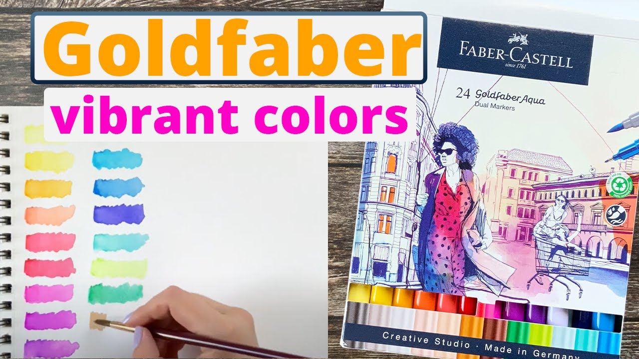 Faber Castell Goldfaber Aqua Dual Marker with Brush Tip and Fineliner ...