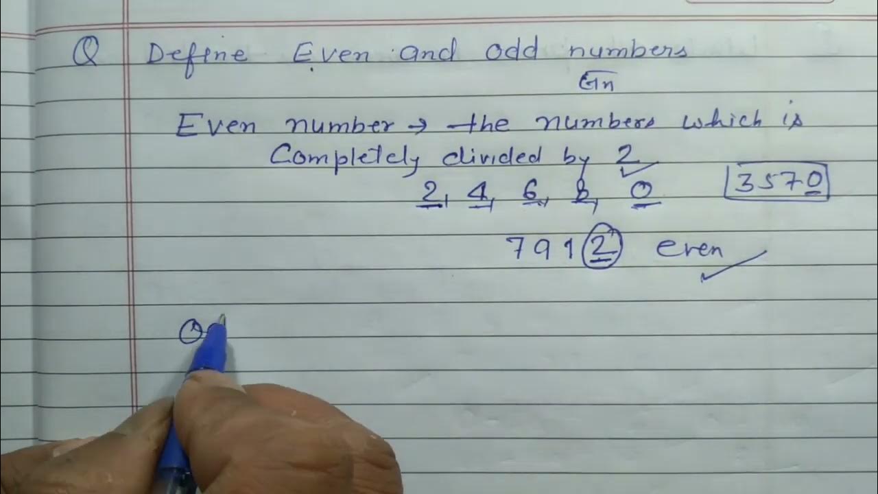 Define Even and odd numbers - YouTube