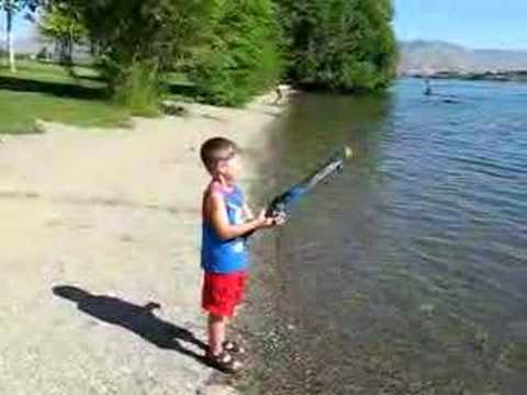 Zach Fishing with the Rocket Fishing Rod - YouTube