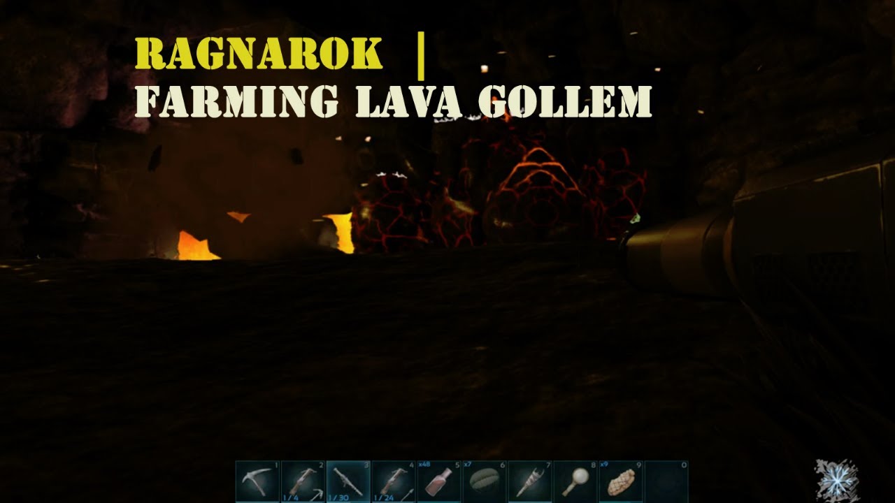 Ark Ragnarok : How to Farm the Lava Gollem - YouTube
