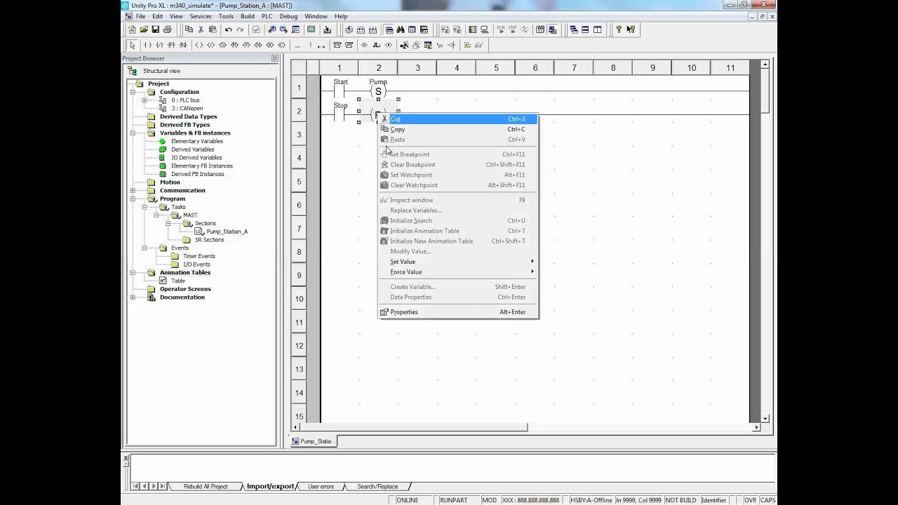 Using set & reset coils in Unity Pro - YouTube