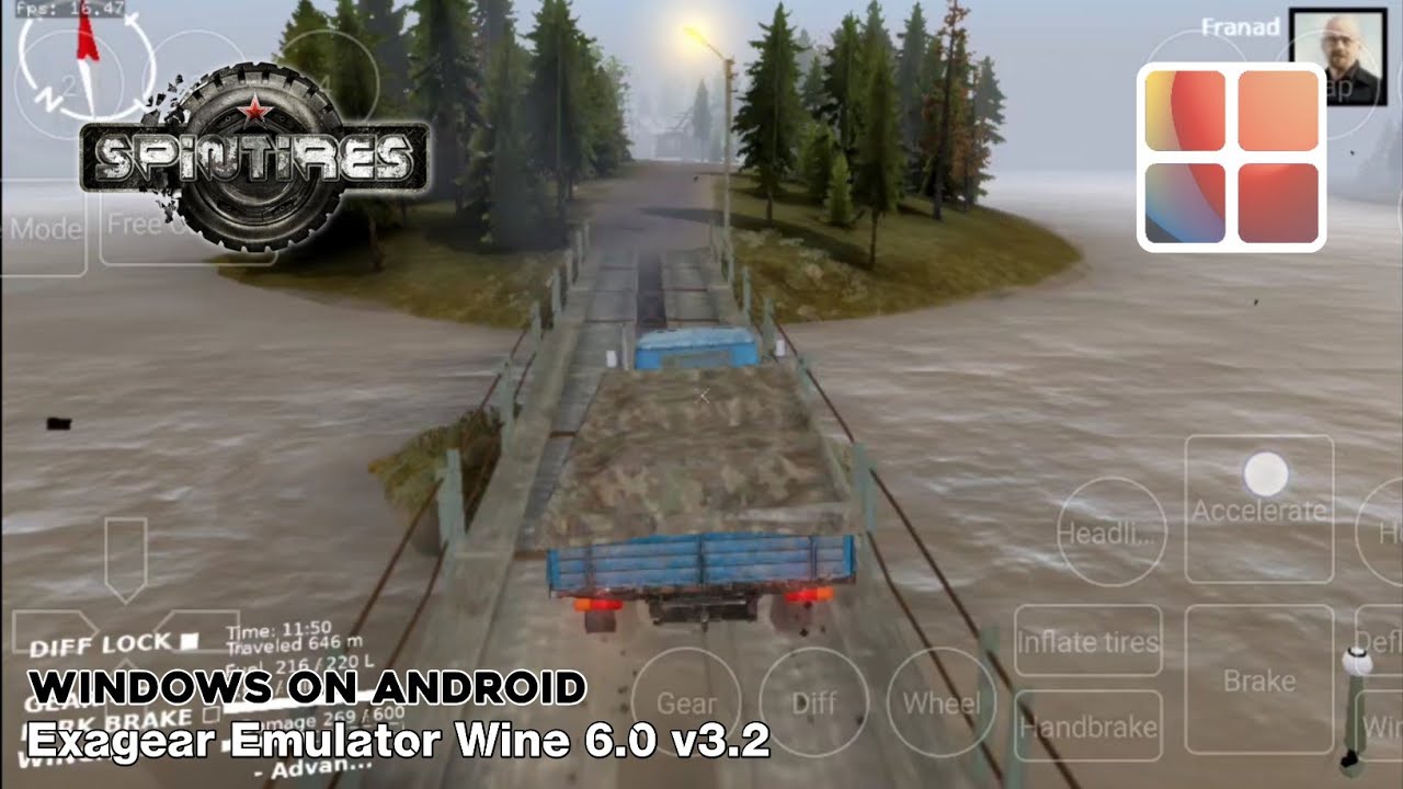 Spintires (Windows) Android Gameplay | Exagear Emulator Wine 6.0 v3.2 - YouTube