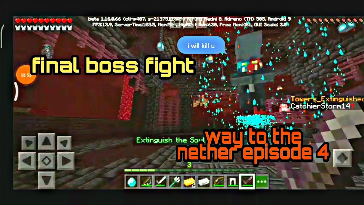 The boss fight no commentary only action Minecraft way to the nether ...