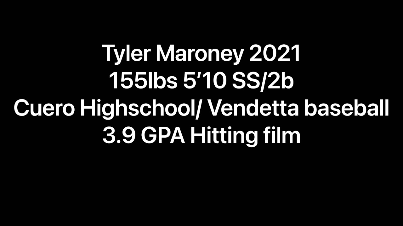 Tyler Maroney 2021 SS/2b Cuero Tx 170lbs 5’10 Hitting Film - YouTube