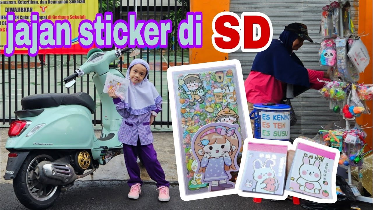 BELI STICKER di SD || banyak Sticker Kawaii #stickerjournal #kawaii # ...