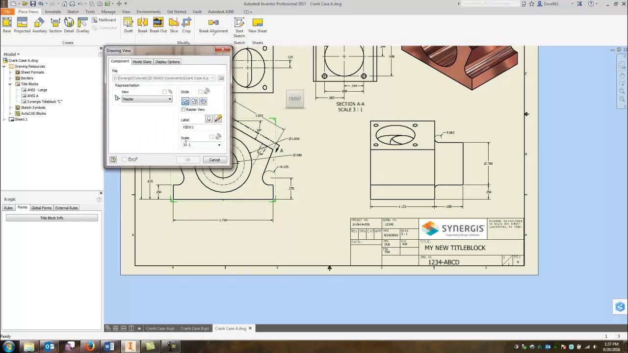 Adding Scale to an Inventor Drawing Title Block - YouTube