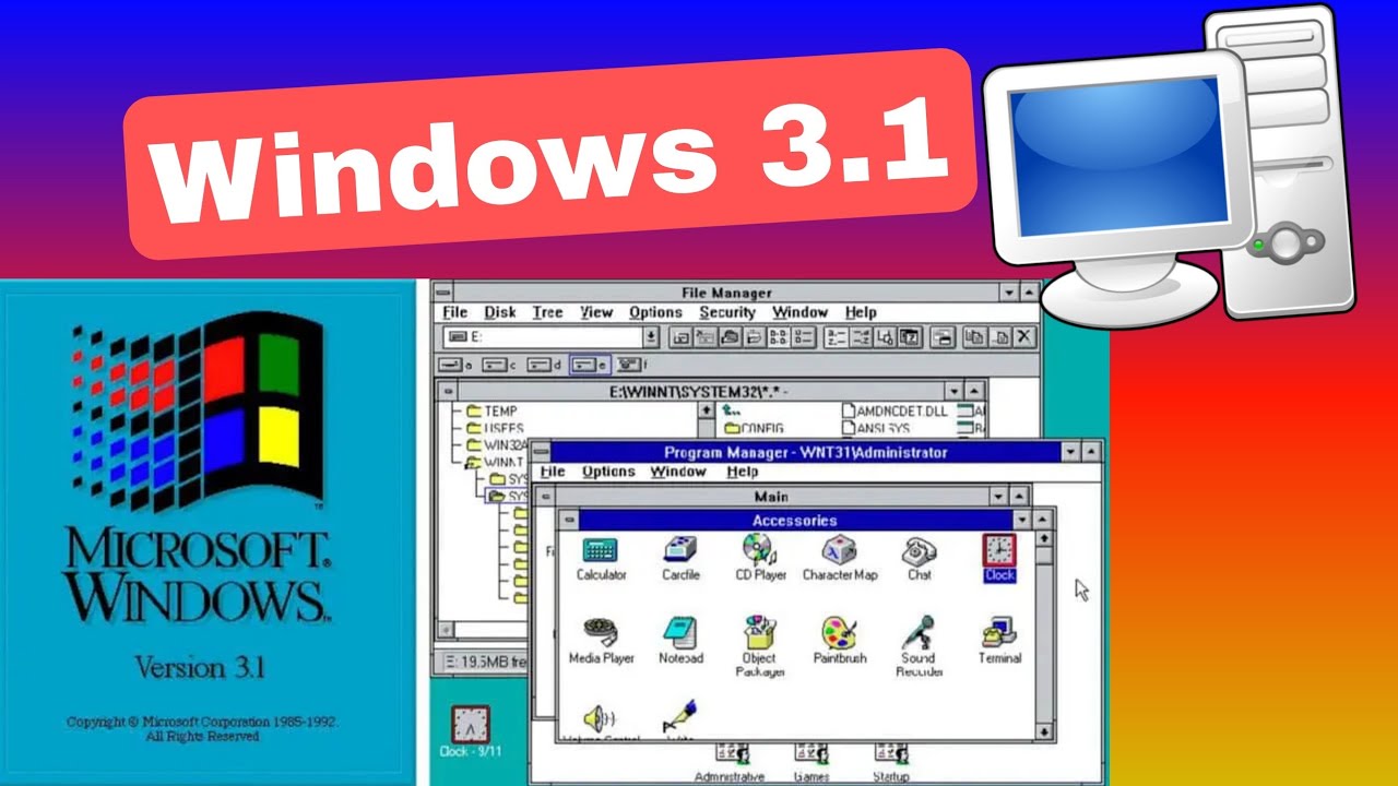 Windows 3.1 in Limbo PC Emulator. - YouTube