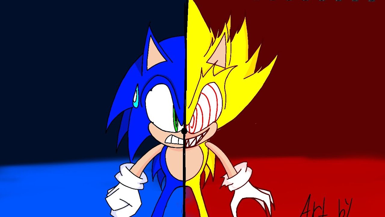 Friday Night Funkin' Chaos Nightmare - Sonic VS Fleetway (Speedpaint ...