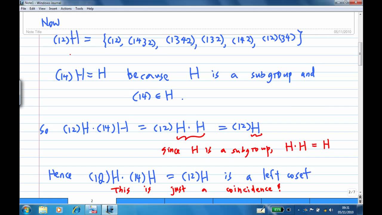 product of cosets example 2 - YouTube