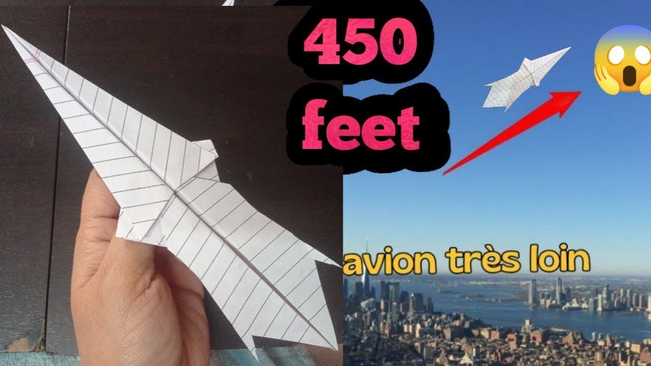 Over 450 feet, How to make a paper airplane that flies far #papercraft ...