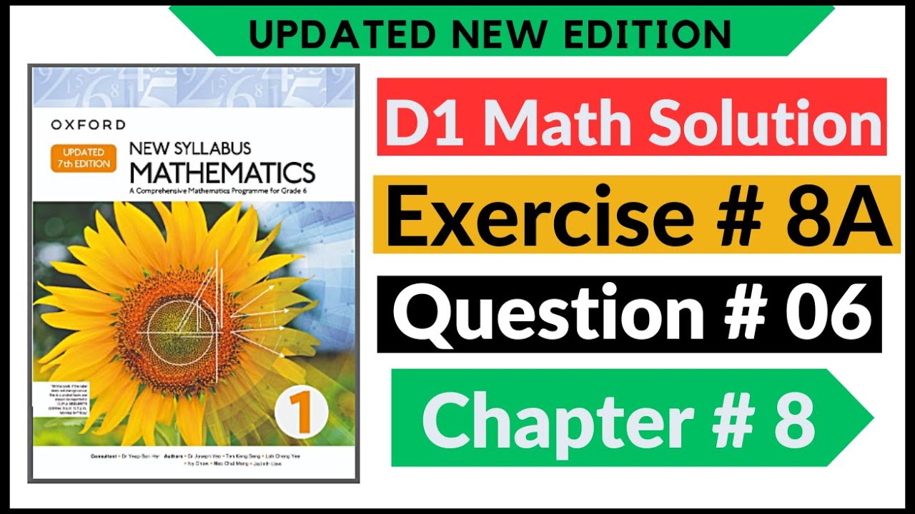 Exercise 8a Question # 6 d1 Math's New Updated Edition Oxford New ...