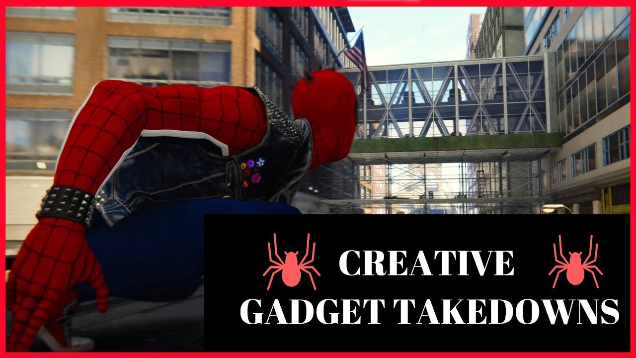 Spiderman Ps4 -SPIDER PUNK suit #CREATIVE GADGET TAKEDOWNS (DRAMATIC ...