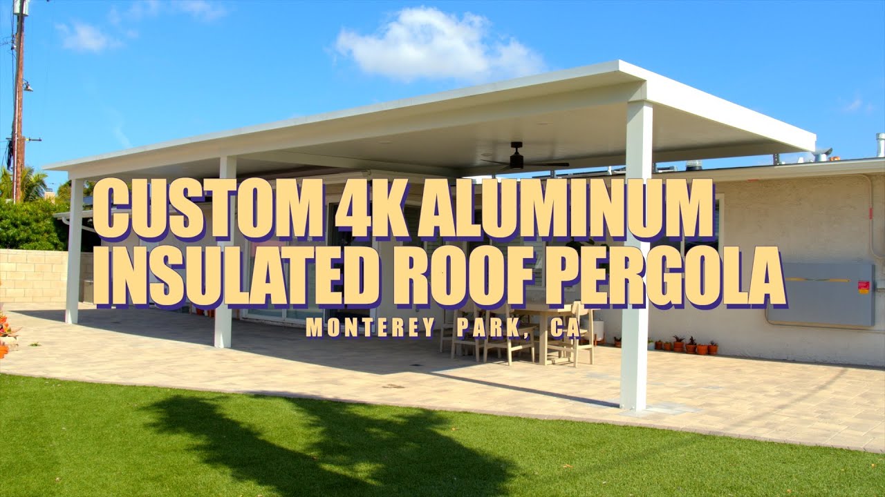 Custom 4K Aluminum Insulated Roof Pergola In White | Elite LA Patios ...