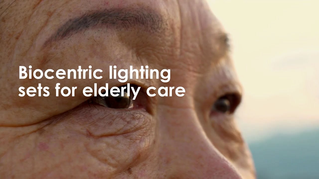 Biocentric lighting sets for elderly care - YouTube