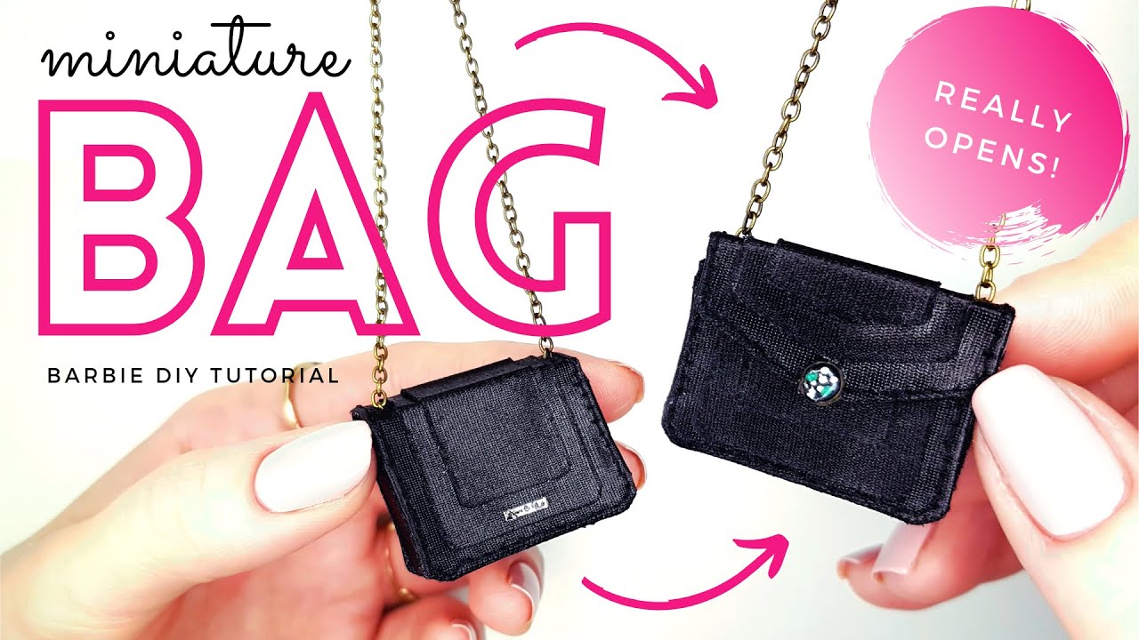 DIY MINIATURE Barbie BAG | How to make a MINIATURE BAG for DOLLS ...