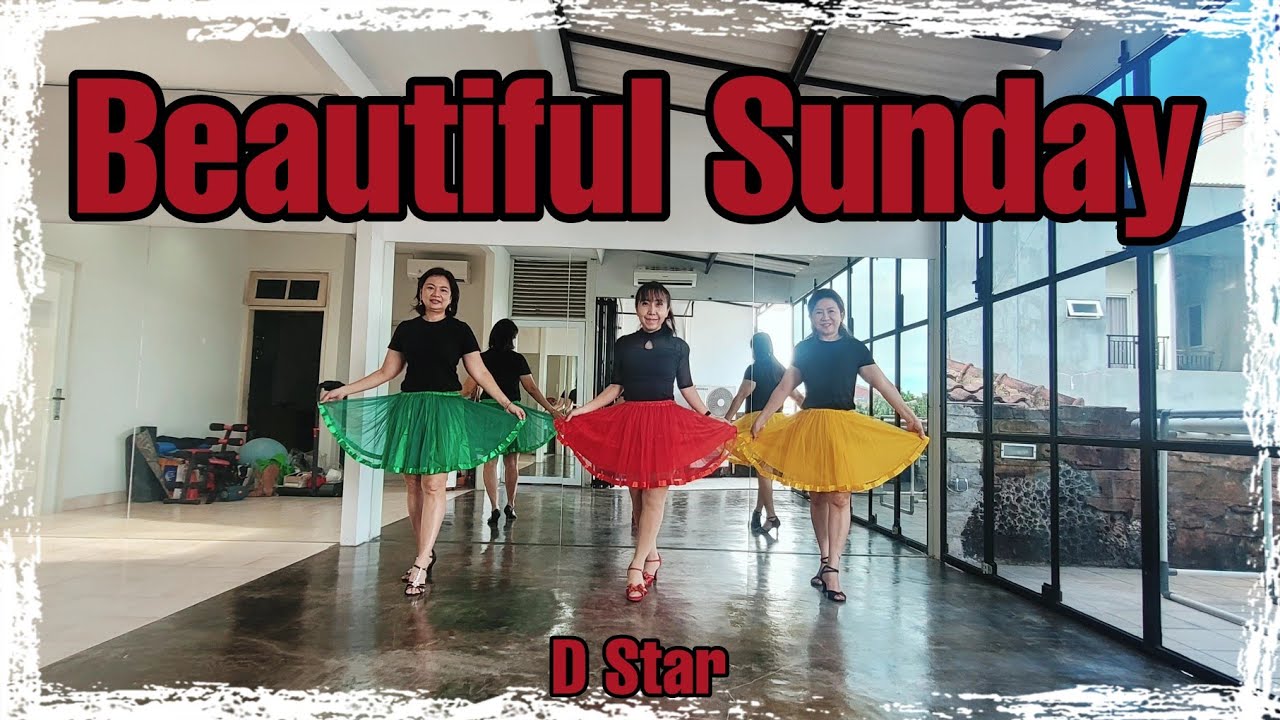 🥰 Beautiful Sunday Line Dance - YouTube