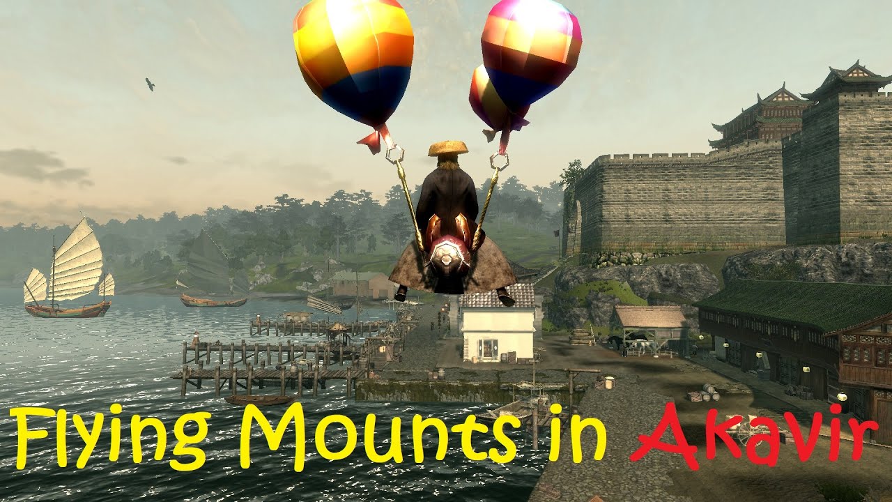SKYRIM MOD Flying Mounts in Akavir - YouTube