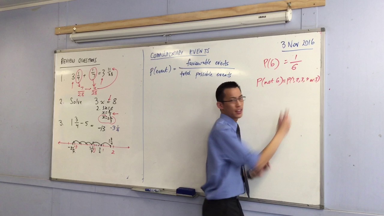 Complementary Events (Working out probability of complementary events ...
