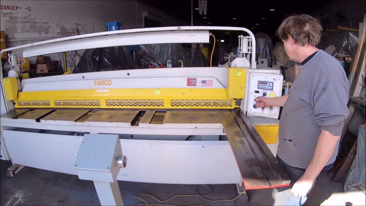 Famco 10H10 10' x 10ga Hydraulic Shear - YouTube