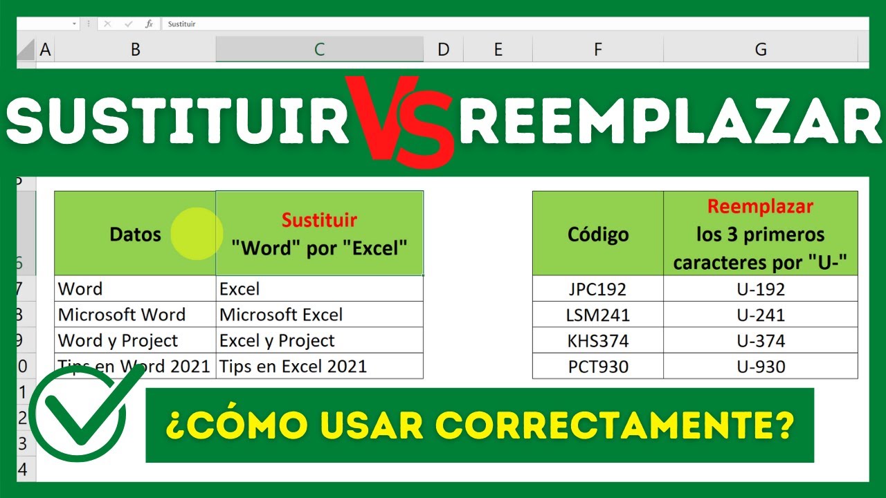 ¿Cuál es la DIFERENCIA entre las Funciones REEMPLAZAR y SUSTITUIR ...