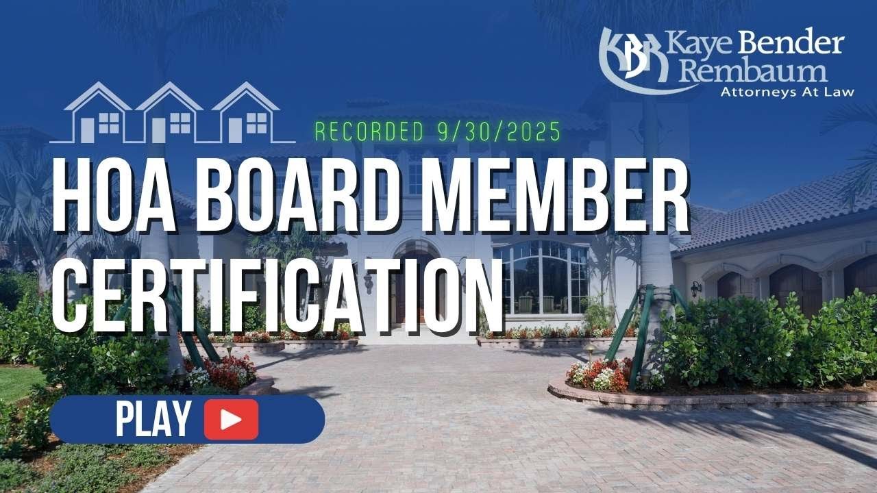 HOA Board Member Certification - YouTube