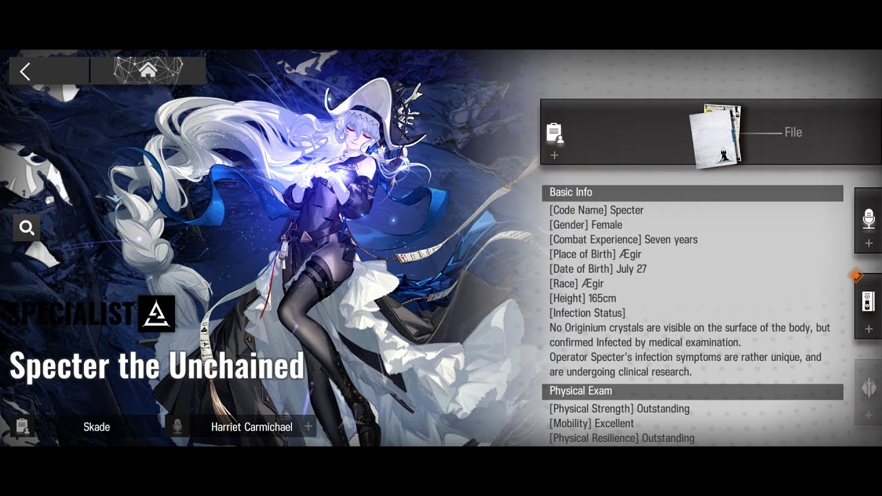 Arknights / Operator File / Narration and Voice Lines / Specter ...