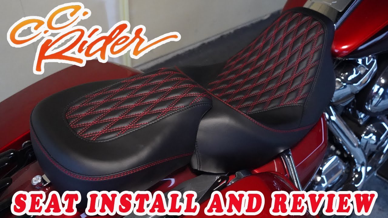 C.C. RIDER TWO PIECE TOURING SEAT FOR HARLEY DAVIDSON - INSTALL AND ...