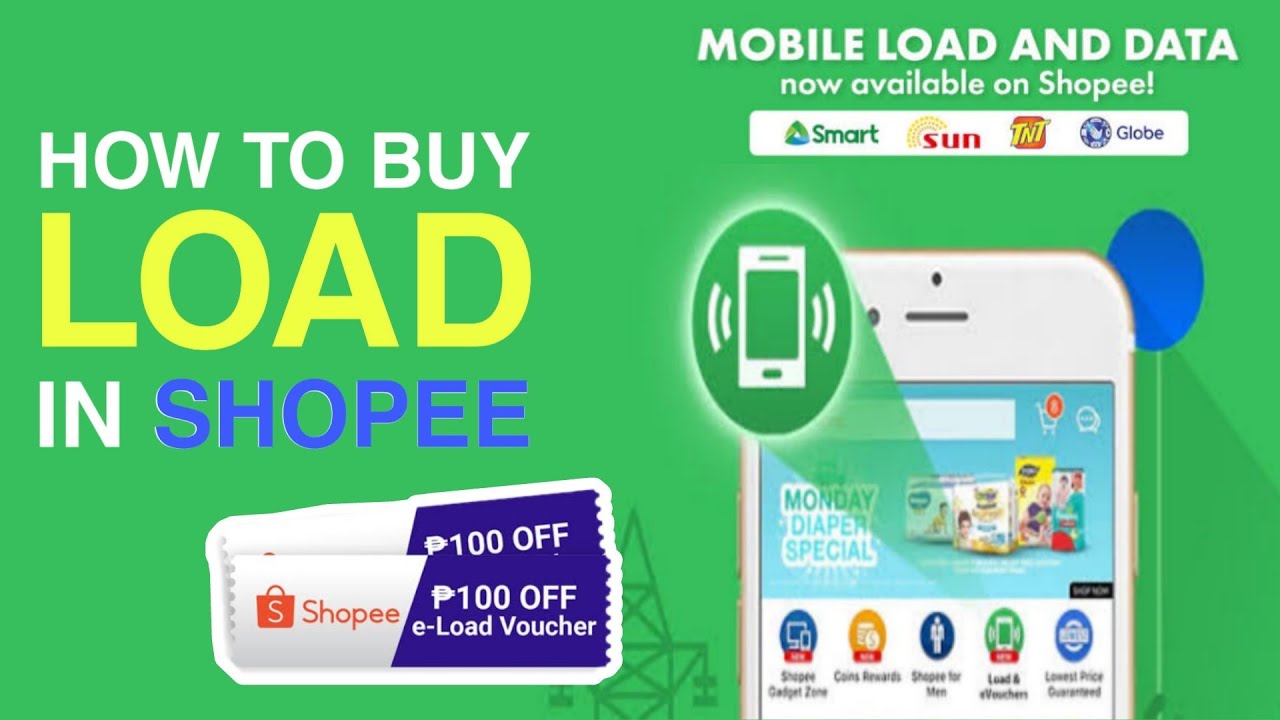 How to BUY LOAD IN SHOPEE | With E-LOAD VOUCHER | Step By Step - YouTube