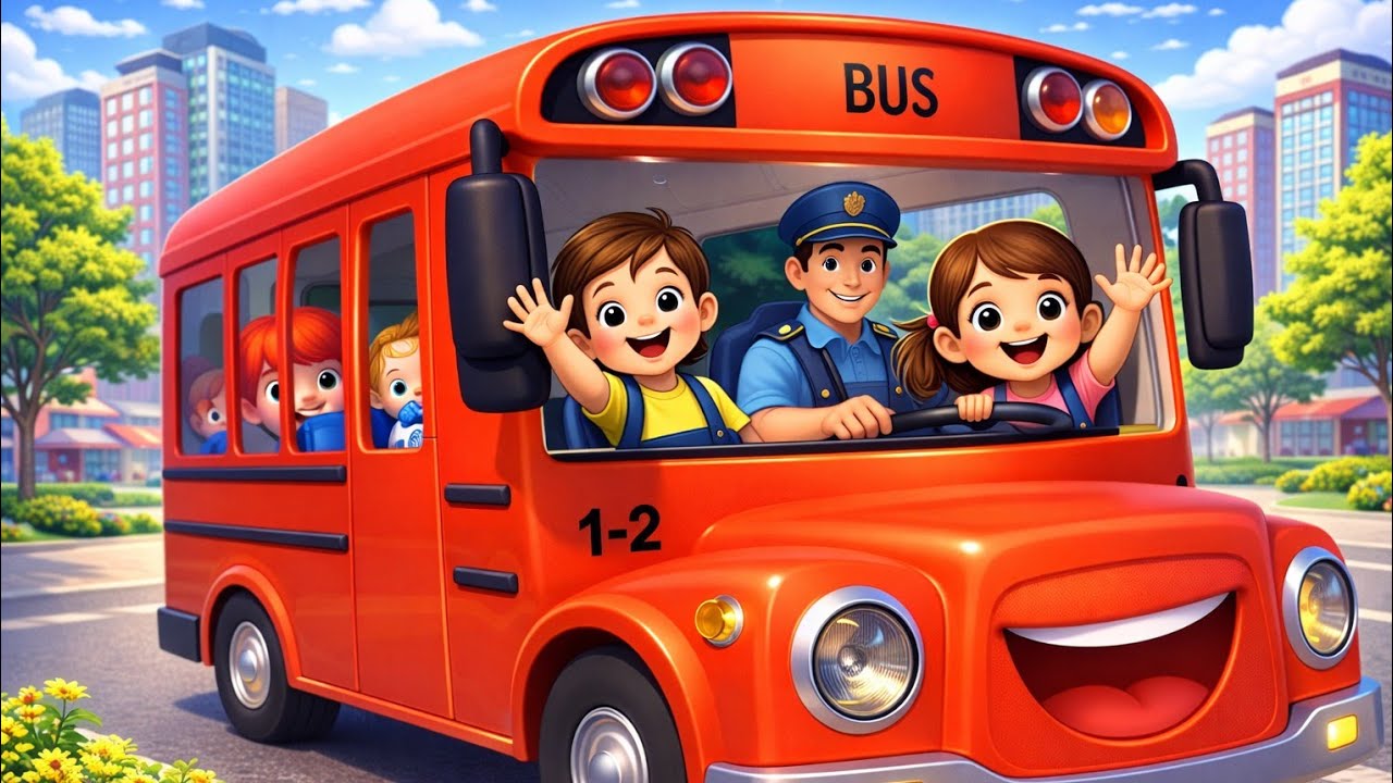 Wheels on the Bus 🚌 | Big Red Bus Song for Kids - YouTube