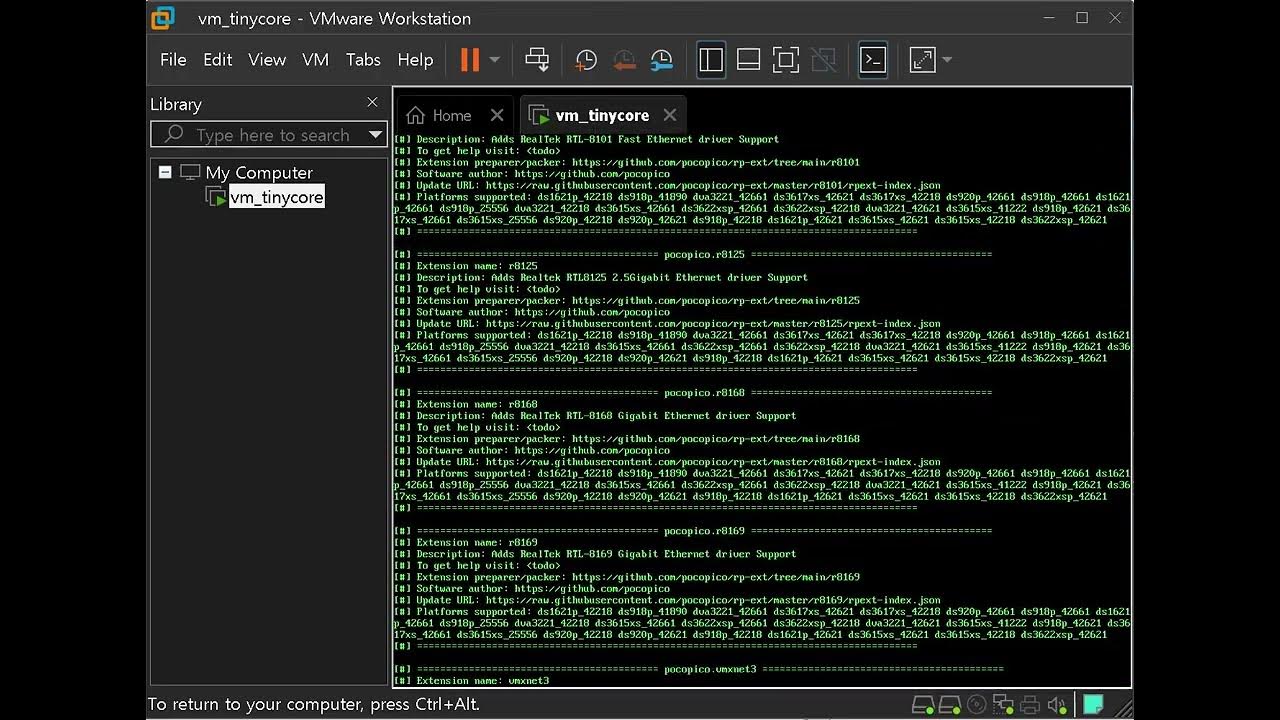xpenology synology tinycore boot loader vmware workstation pro 16 간단 부트로더 설정 제작 사용기 입니다 - YouTube