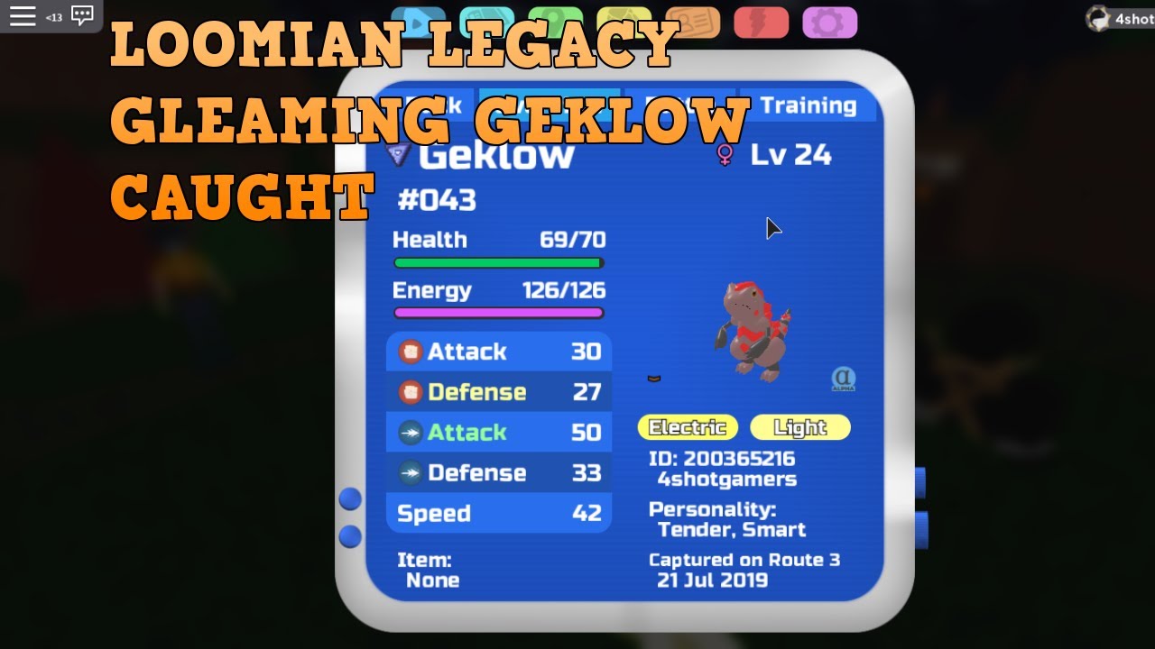 LOOMIAN LEGACY-CATCHING GLEAMING/SHINY GEKLOW - YouTube