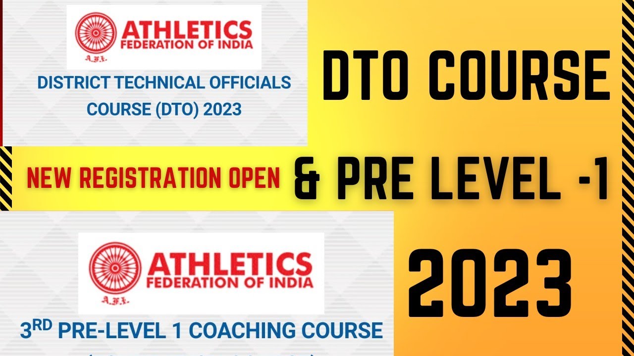 DTO Course and Pre Level 1 Coaching Course 2023 New Registration Open ...