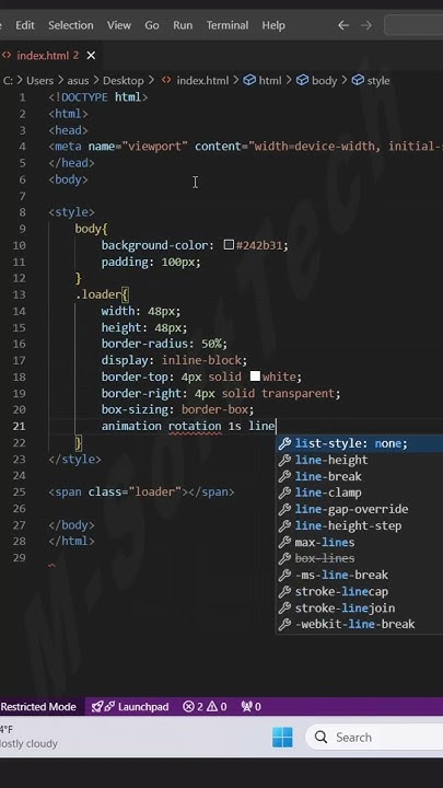 Loader Animation Html Css Html Css Shortsfeed Shortvideo Coding Webdesign Programming