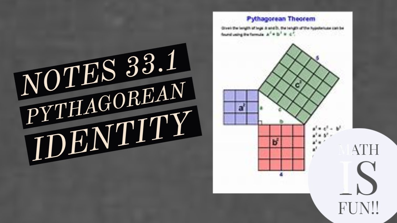 Notes 33 1 Pythagorean Identity - YouTube