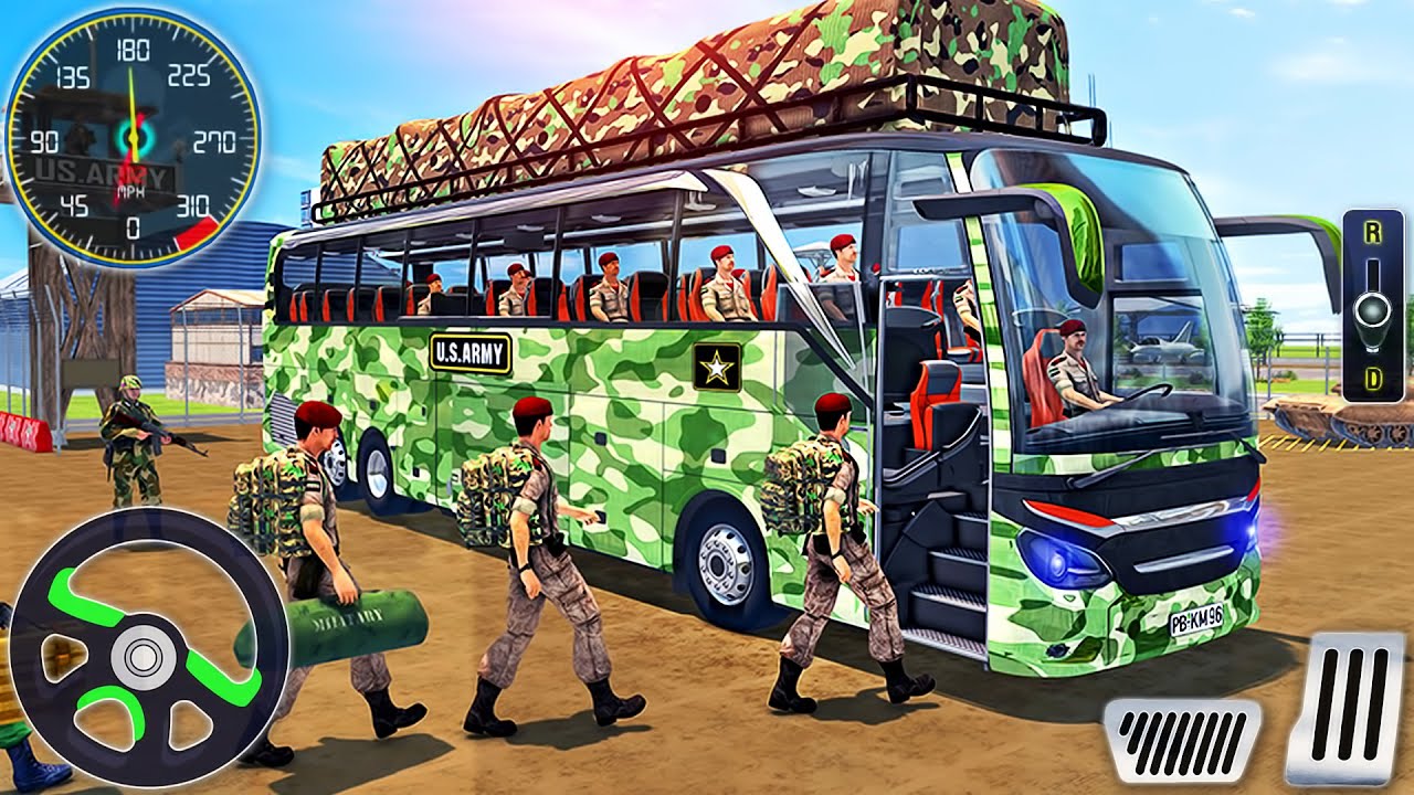 US Army Transport Bus Driver Simulator - Soldier Transport Offroad ...