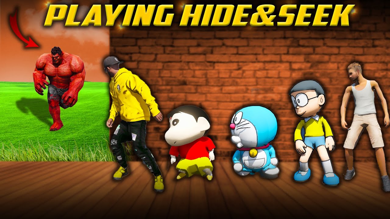 Shinchan Playing Hide And Seek With Nobita Doraemon & DJ Adam 😱Full Fun ...