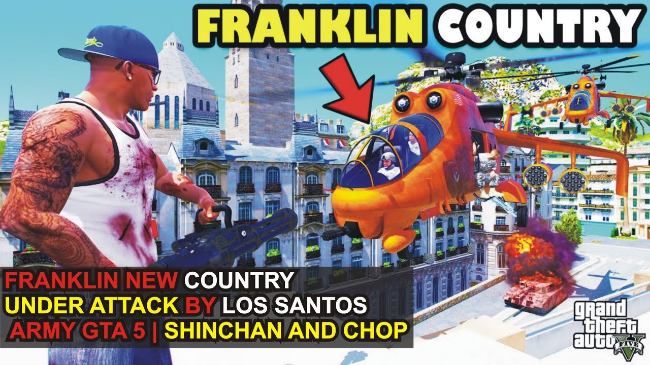 Franklin New Country Under Attack By Los Santos Army GTA 5 | SHINCHAN ...