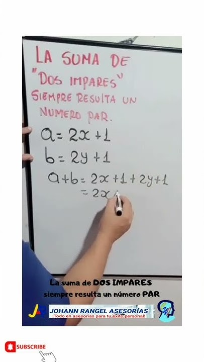 La suma de dos numeros impares da como resultado un número par - YouTube