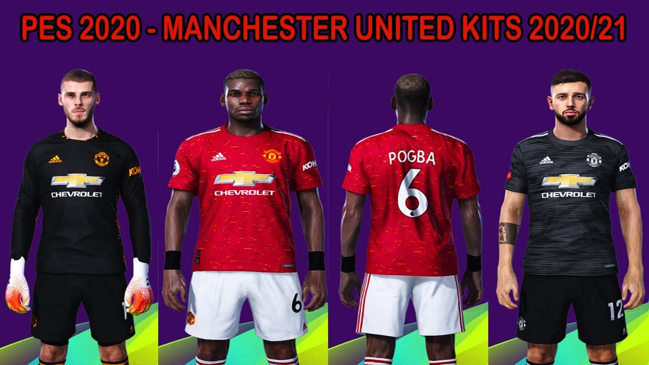 PES 2020 - NEW KITS MAN UNITED 2020/2021 - NOVOS UNIFORMES MNU - YouTube