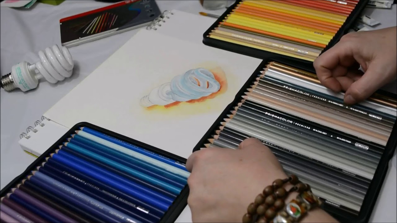 Drawing tutorial -"Light Bulb", still life in watercolor and color ...
