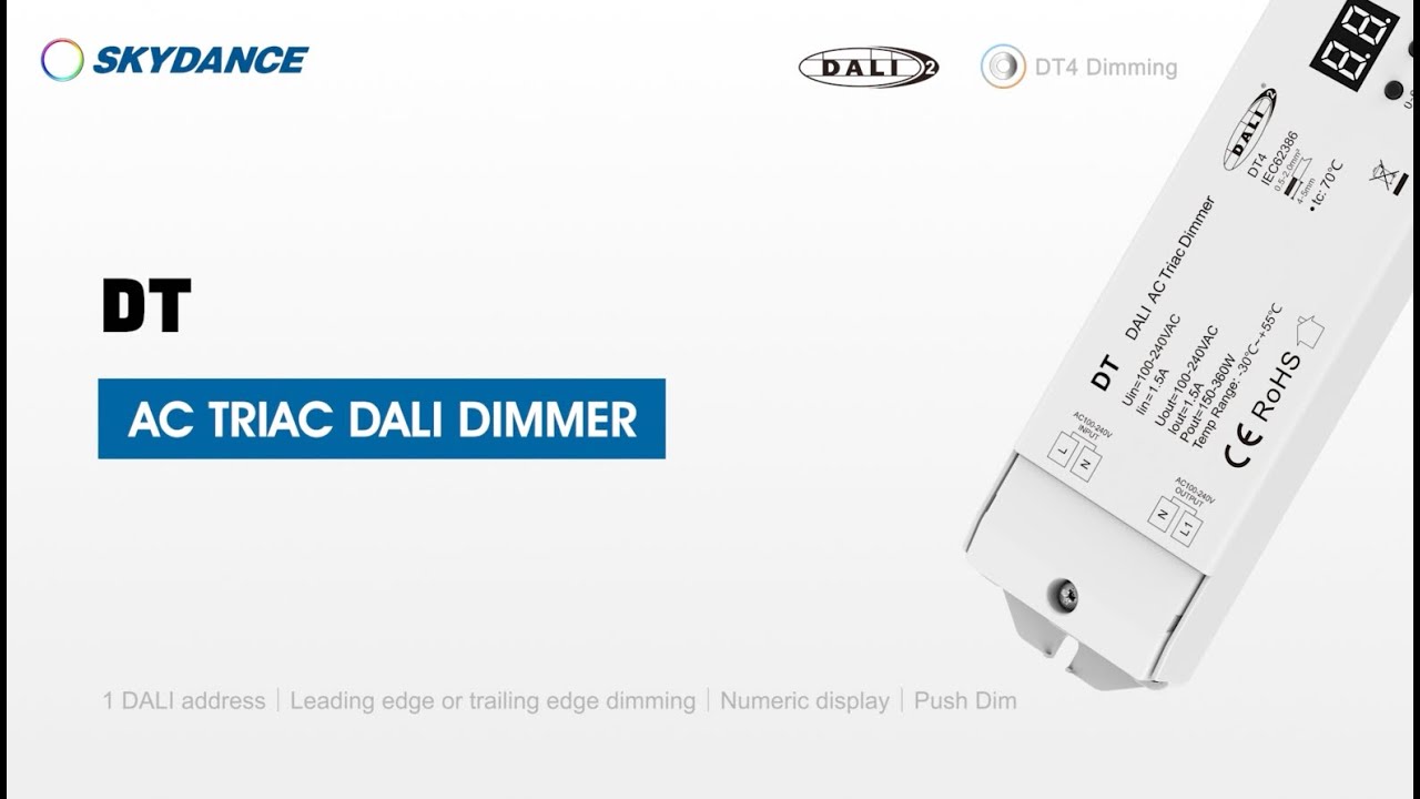 SKYDANCE AC Triac DALI Dimmer DT - YouTube