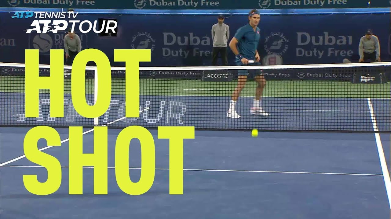Hot Shot: Federer's Stunning Drop Volley In 2019 Dubai Final - YouTube