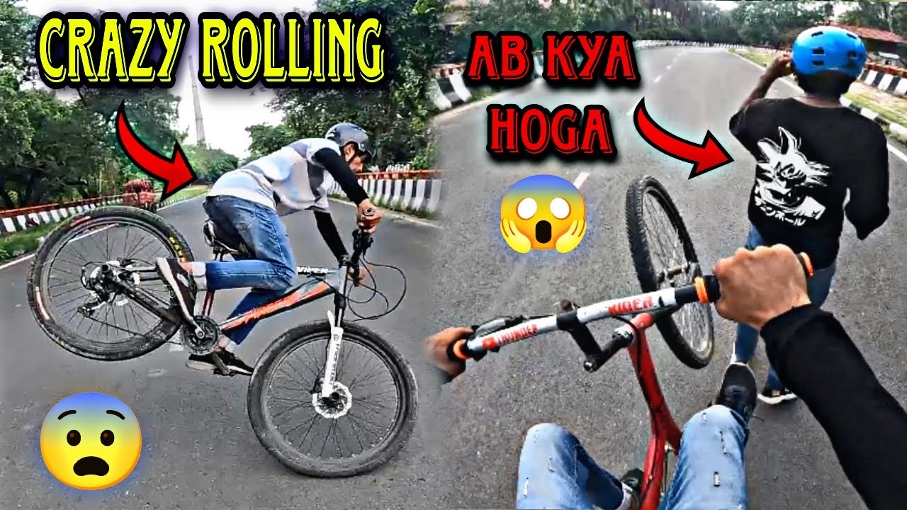 Crazy rolling stoppie🤯|| Almost hit😱|| - YouTube